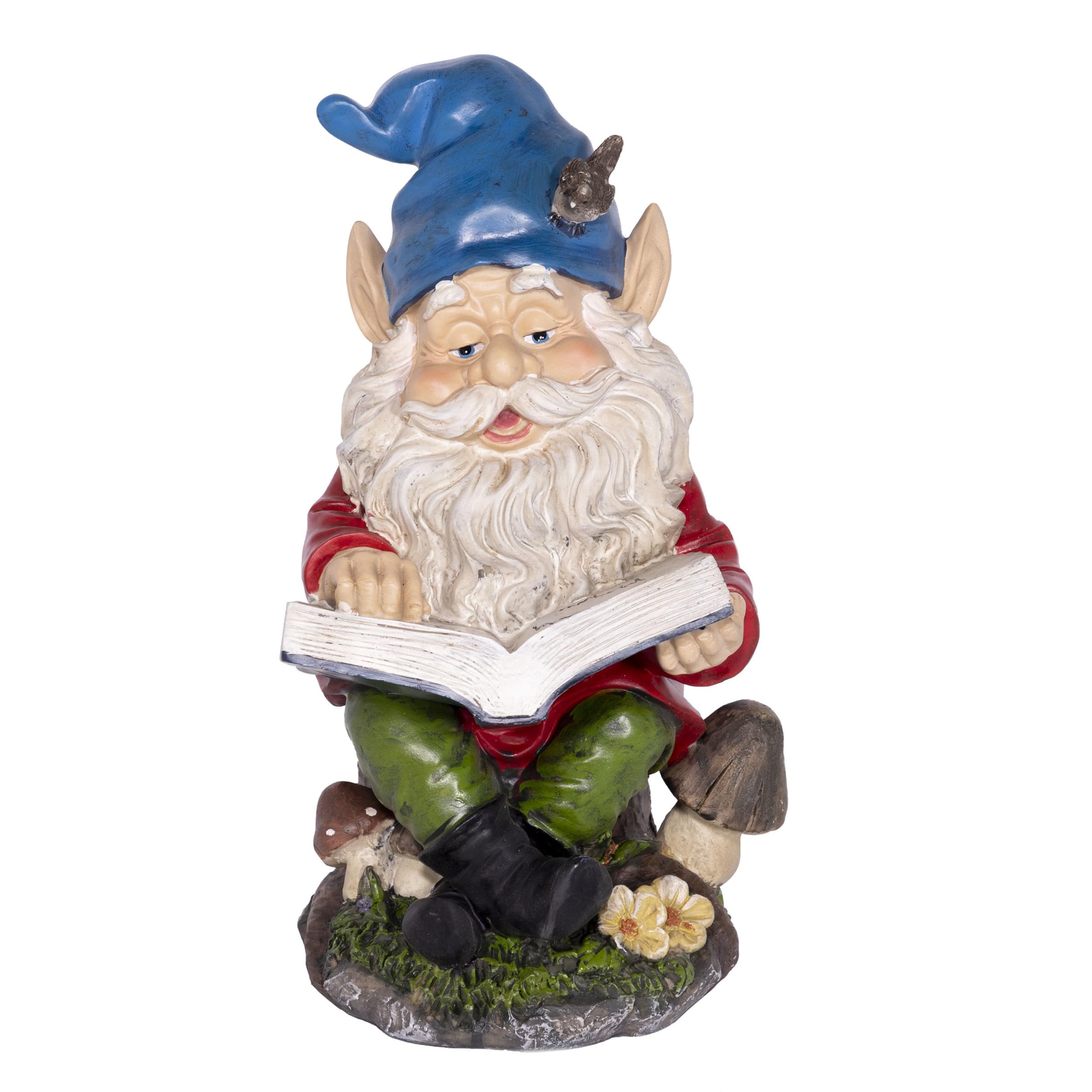 Alpine Corporation 34 cm Tall Outdoor Garden Gnome Reading a Book Yard ...